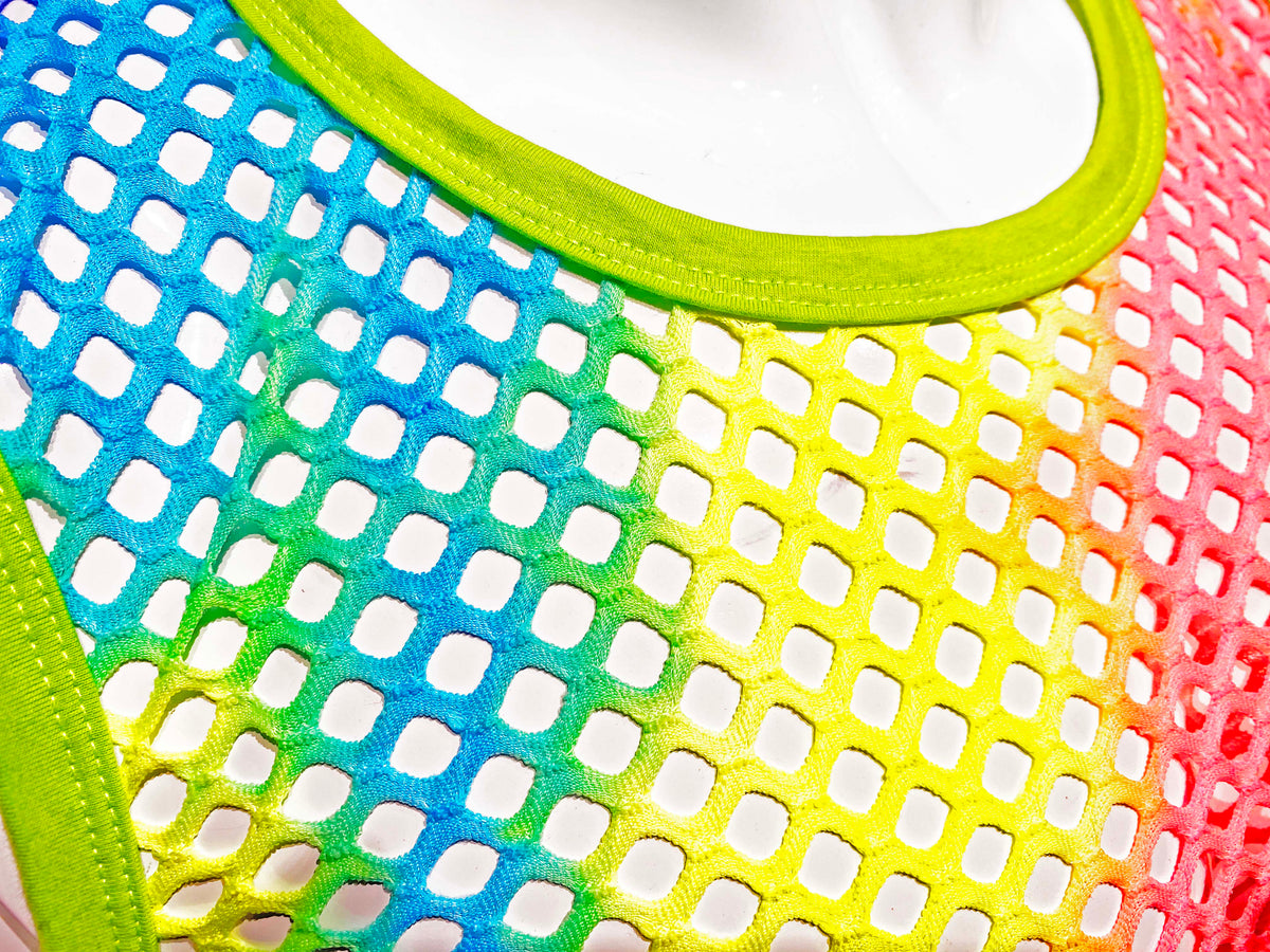 Fishnet Muscle Tank - Rainbow Tie Dye – Knobs SF