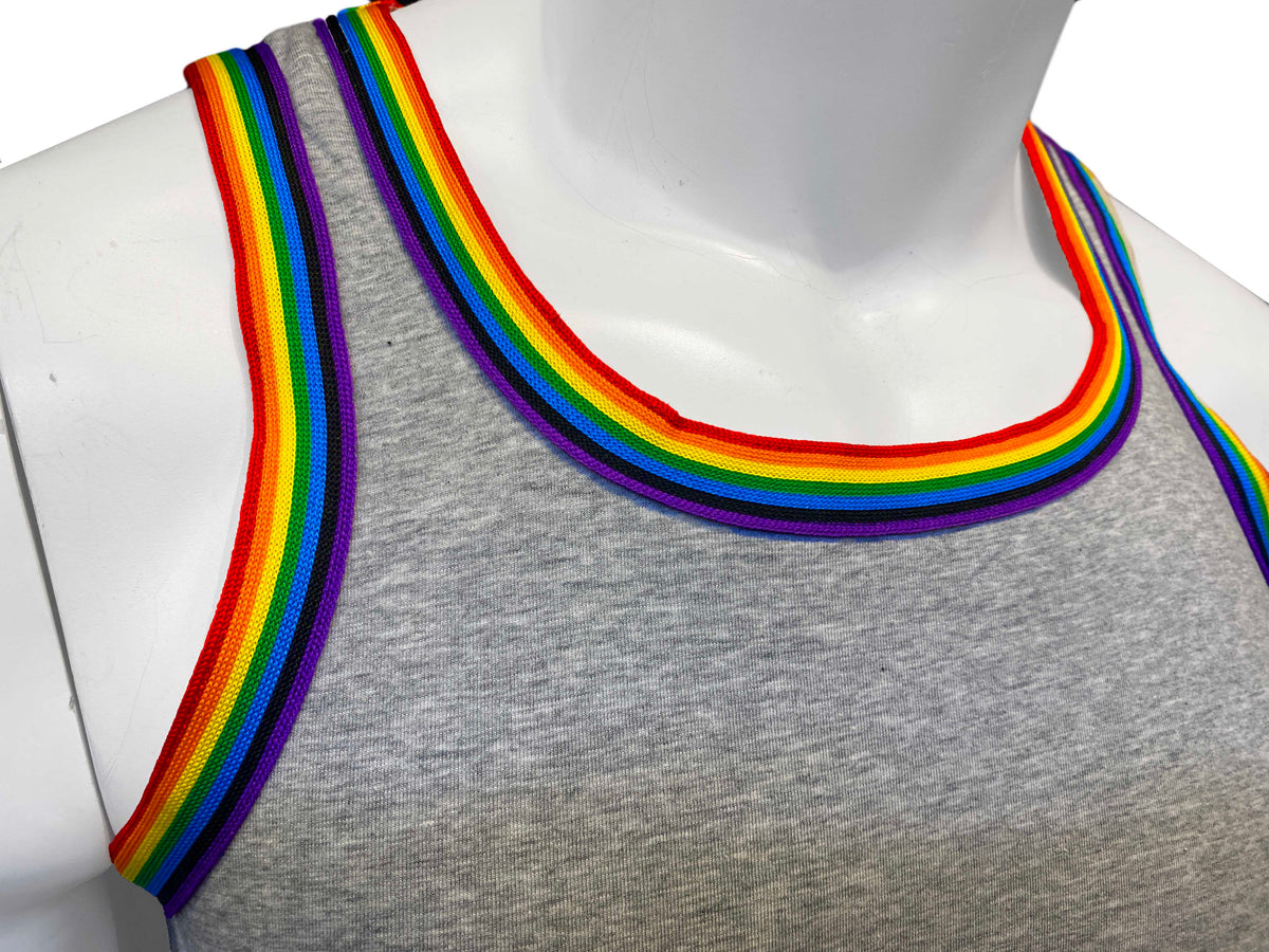 Rainbow Trim Tank - Grey Cotton – Knobs SF