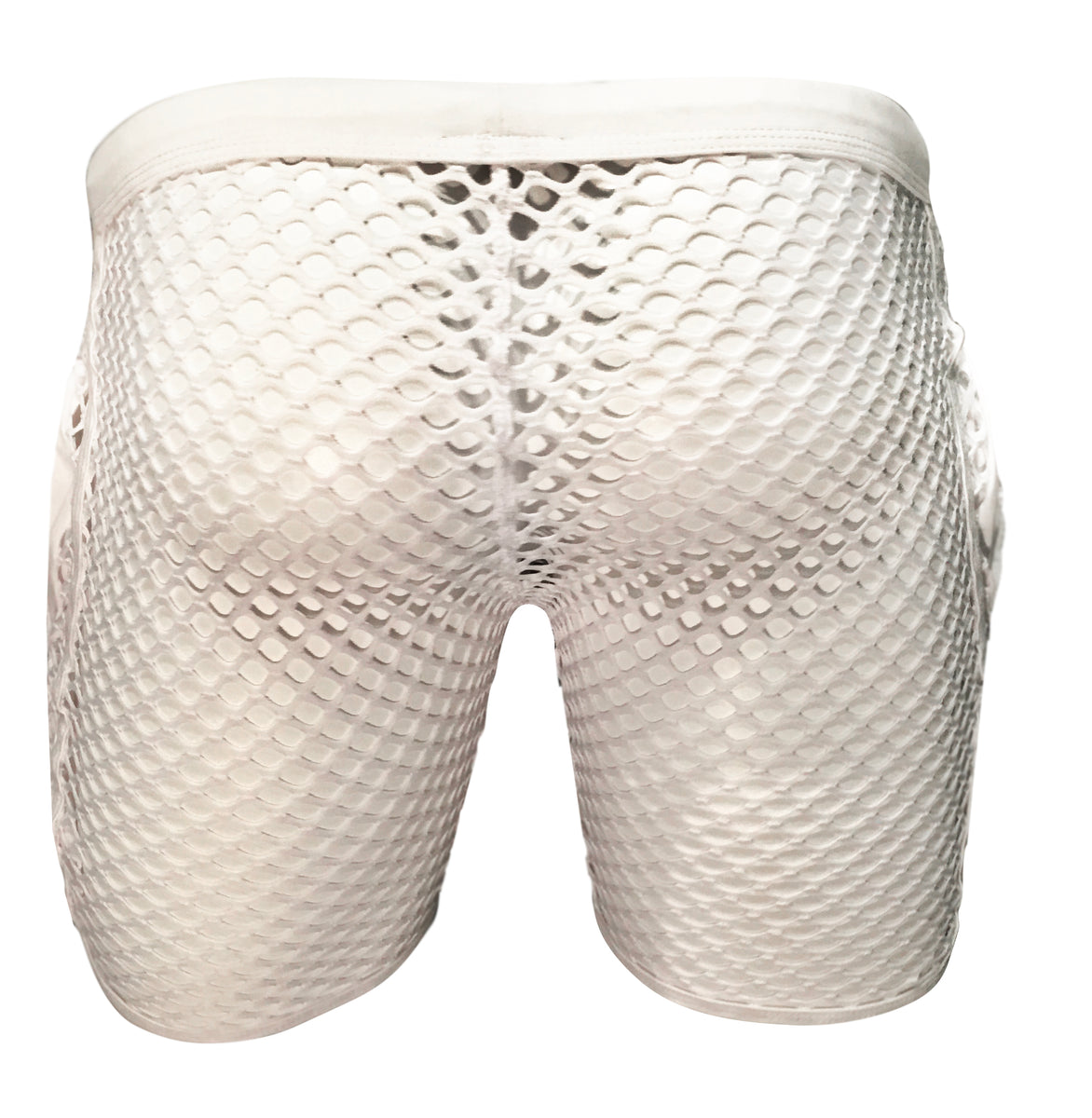 Fishnet Gym Shorts with side pockets - White – Knobs SF